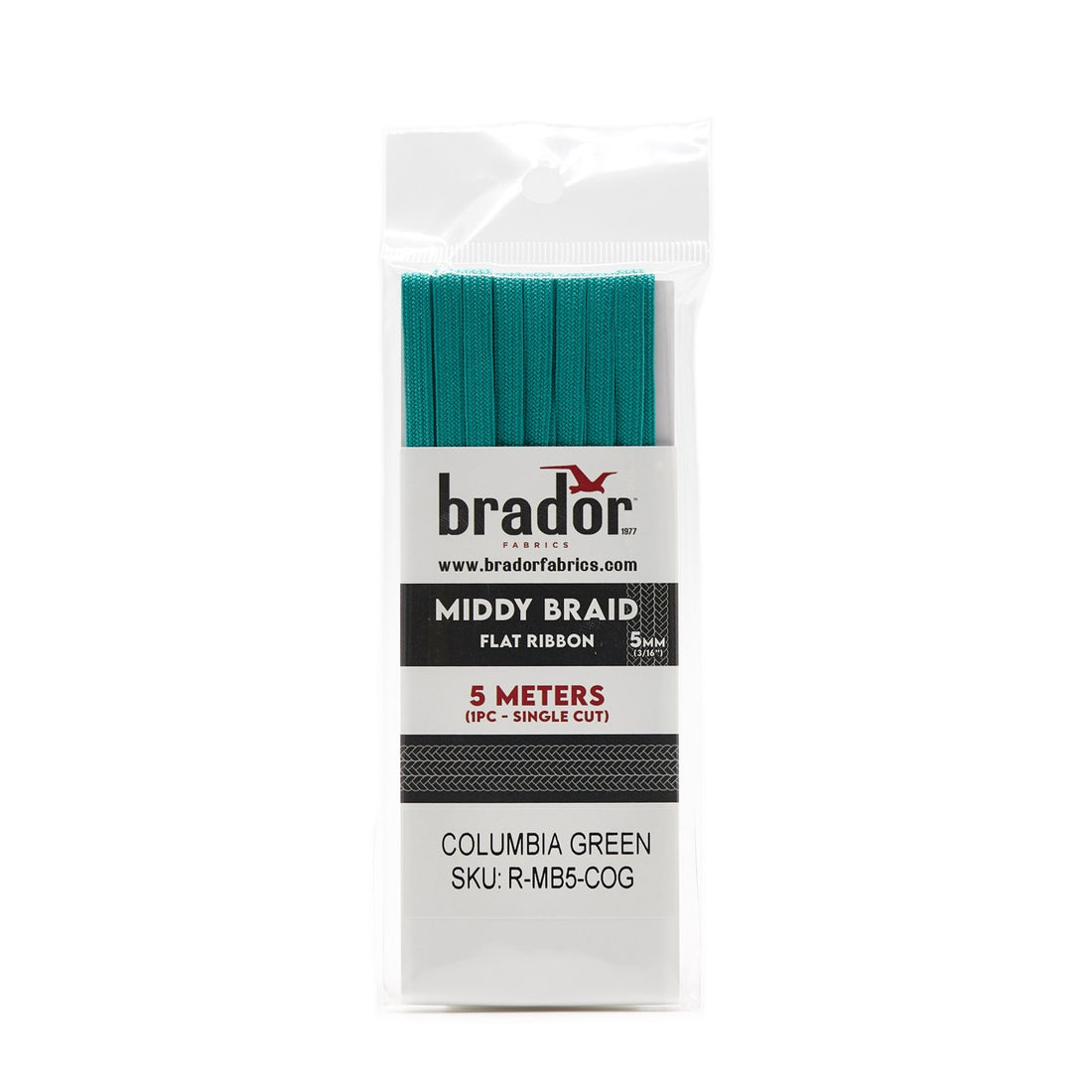 Middy Braid - Columbia Green – Brador Fabrics
