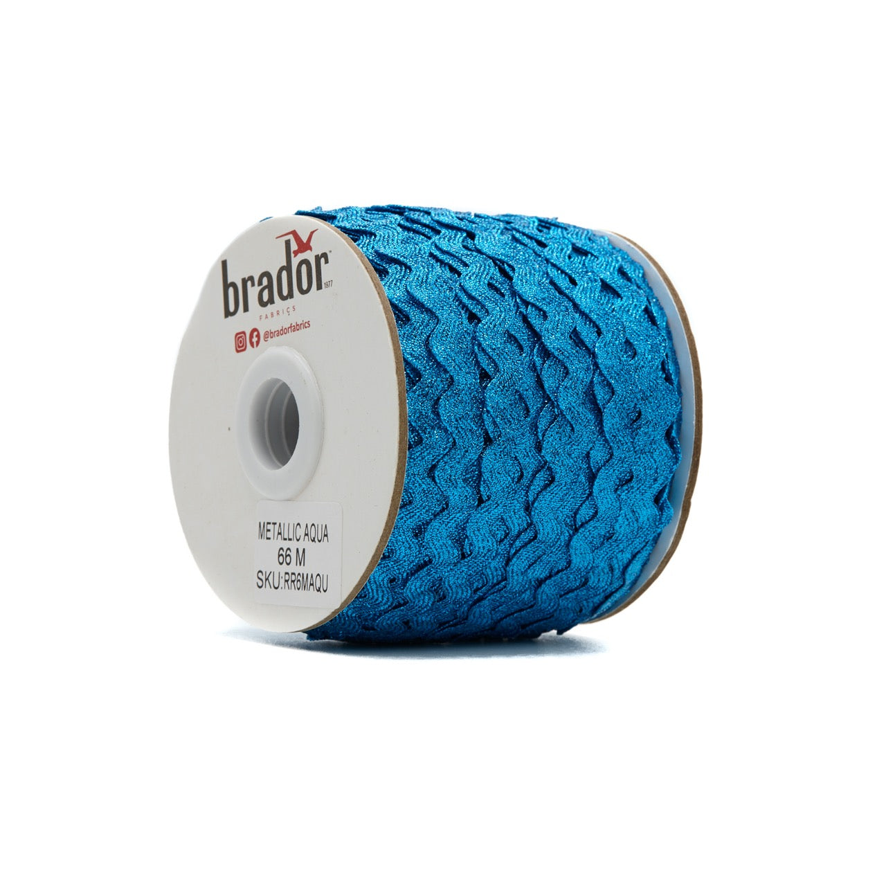 Rik Rak - Metallic Aqua – Brador Fabrics